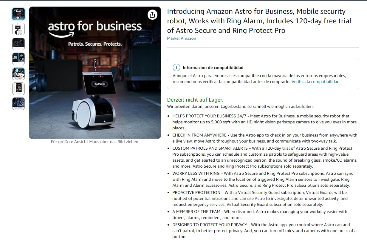 亚马逊推出一款智能机器人Astro for Business - 电商派